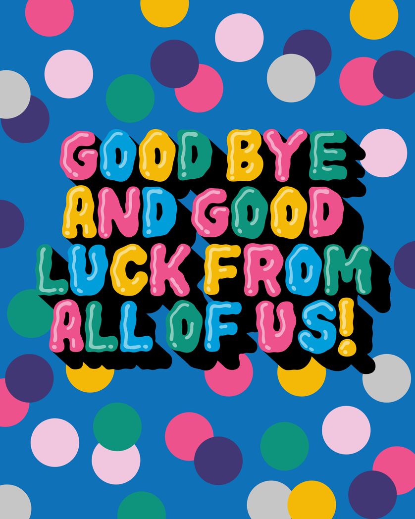 Group Leaving Cards - Jelly text - leaving