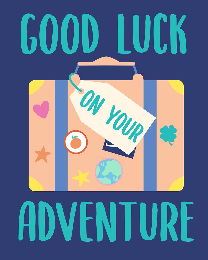 Group Leaving Cards - Suitcase tag - group leaving ecard