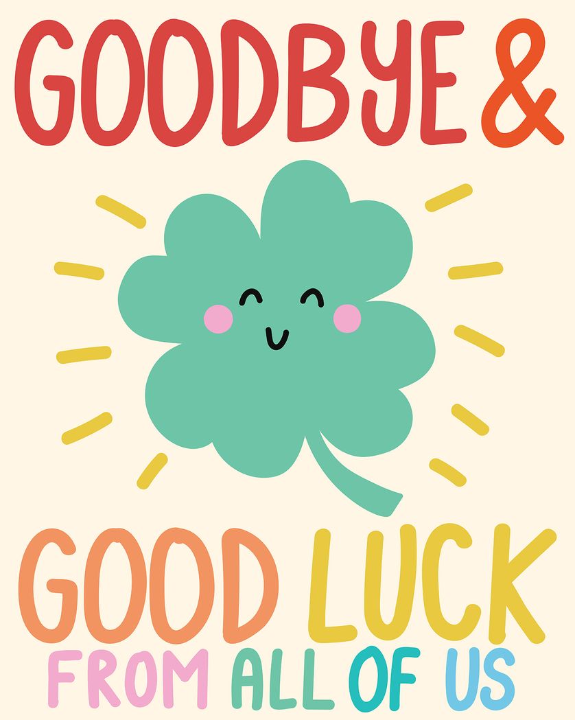 Group Leaving Cards - Happy Clover - group leaving ecard