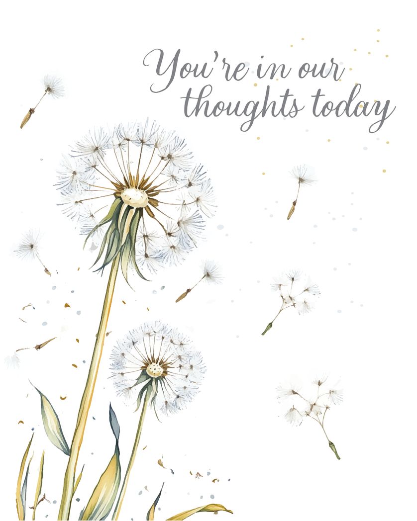 Group Cards - Dandelion clock - group sympathy ecard