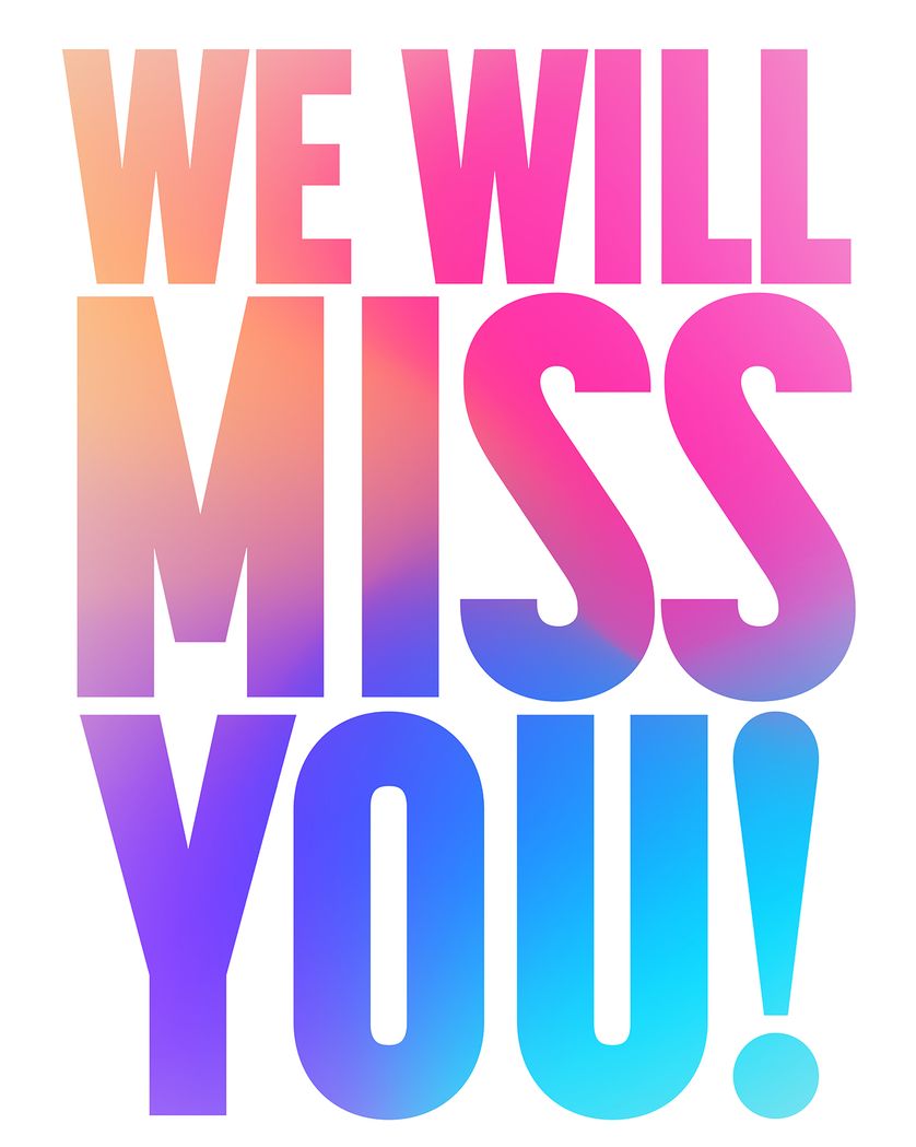 Group Leaving Cards - Bold Goodbye - group leaving ecard